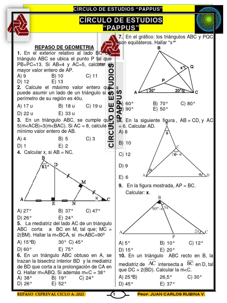 Geocep 2 | PDF | Triángulo | Geometría Elemental