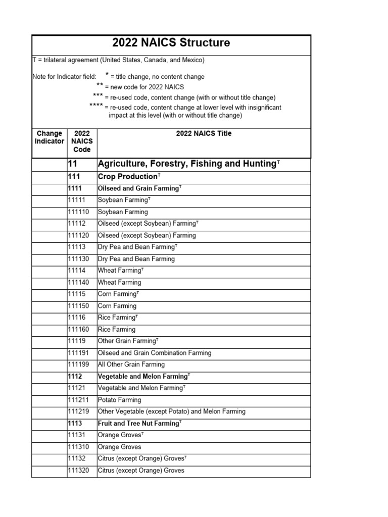 2022 NAICS Structure | Download Free PDF | Chemical Industry | Mining