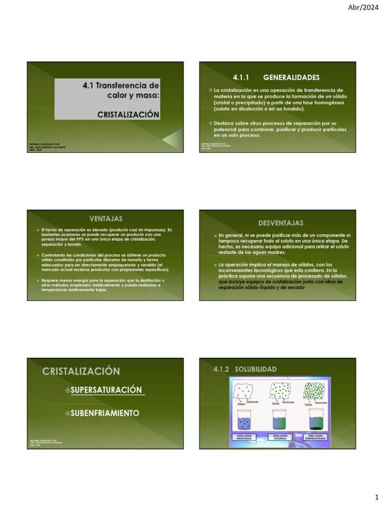 Cristalizacion y Equipo Abr2024 | PDF | Cristalización | Ciencia de los Materiales