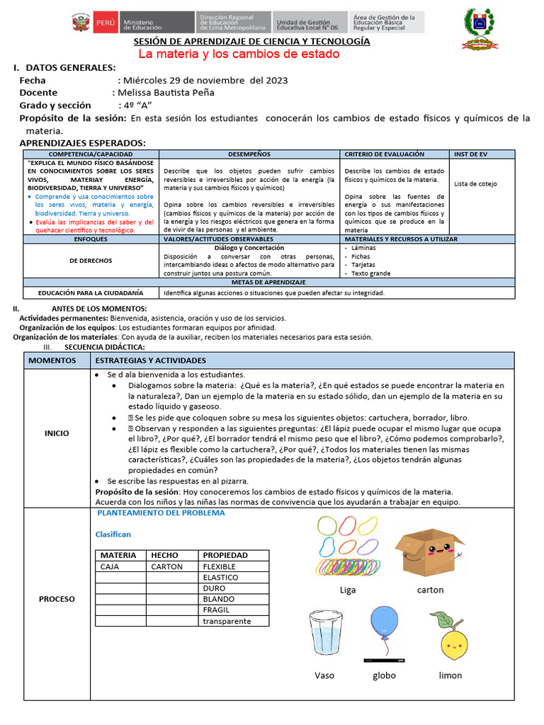 Cambios de Estado de la Materia para Niños | PDF | Importar | Líquidos