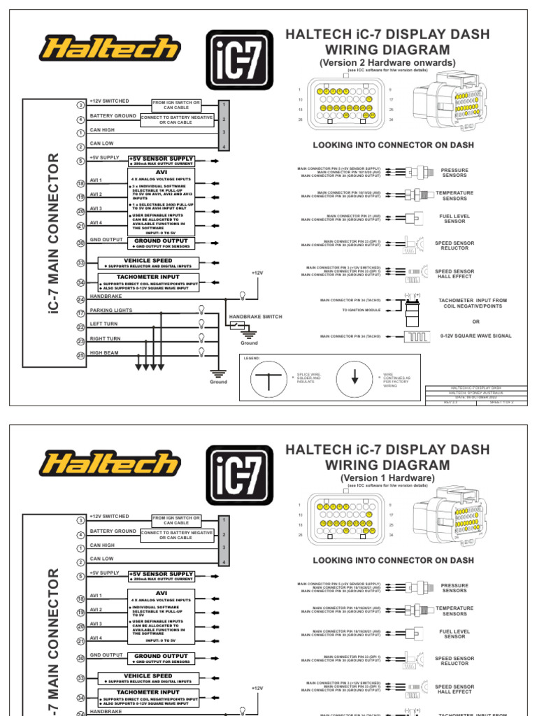 Haltech Ic-7 Display Dash Wiring Diagram: (Version 2 Hardware Onwards ...