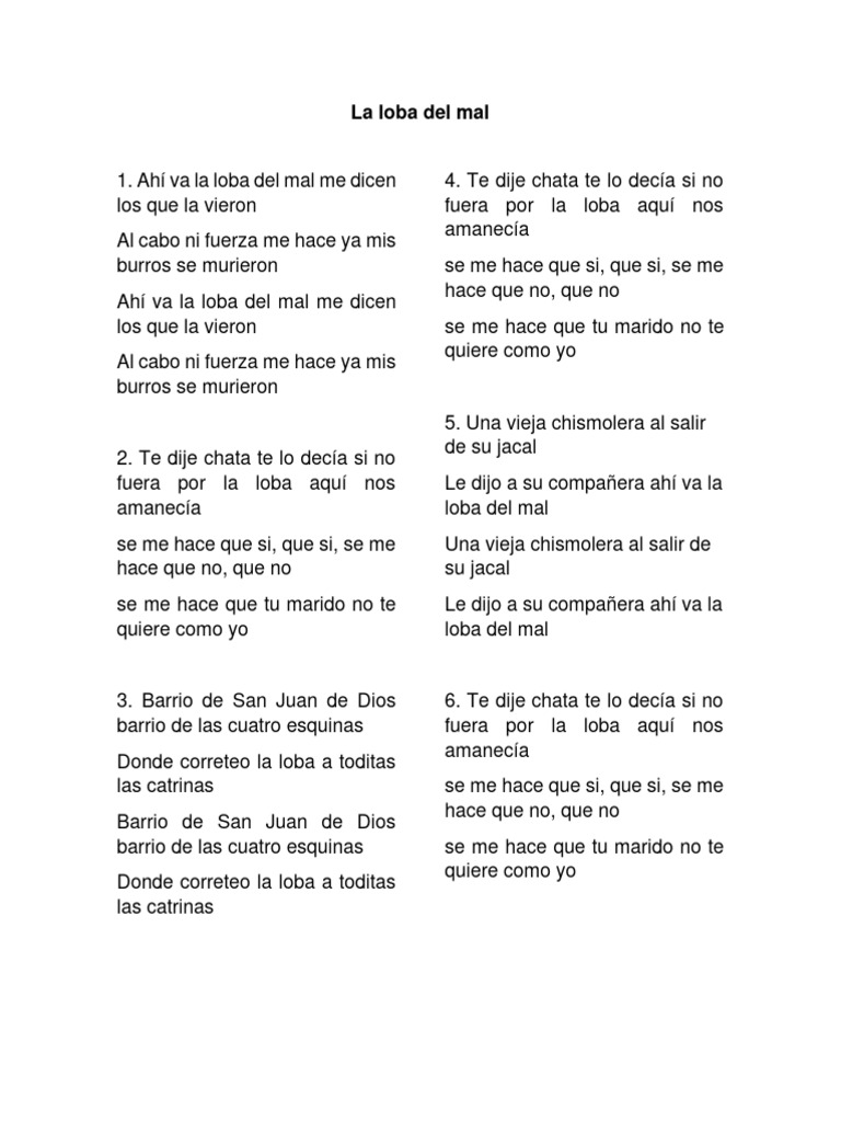 Letra de Canciones | PDF
