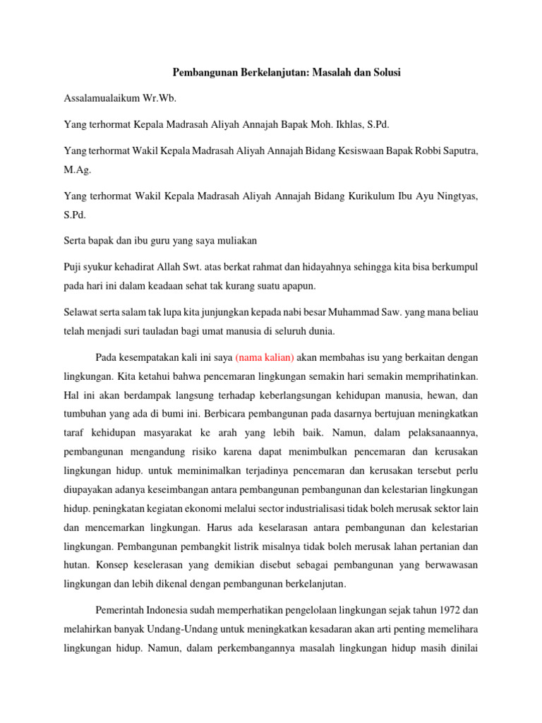 Teks Pidato Uprak Bahasa Indonesia Kelas XII | PDF | Sains & Matematika