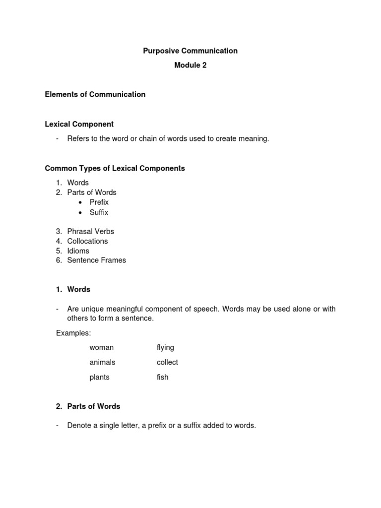 Purposive Communication Module 2 | PDF | Word | Adverb