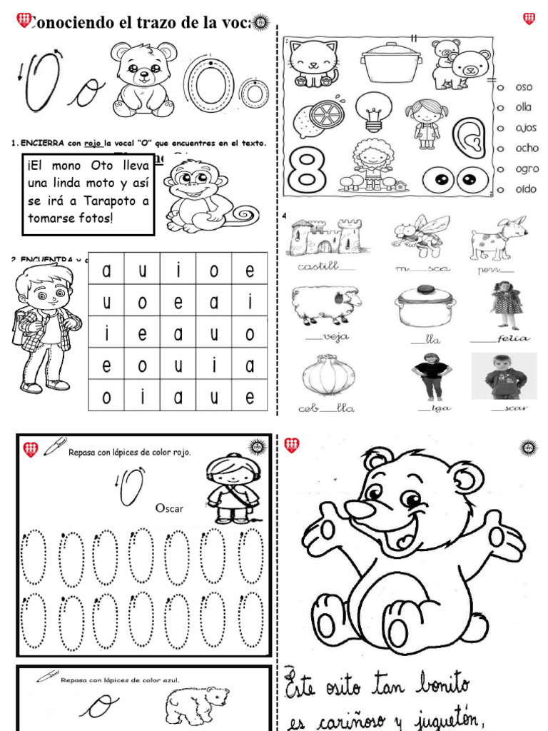 Actividades educativas con la vocal O | PDF