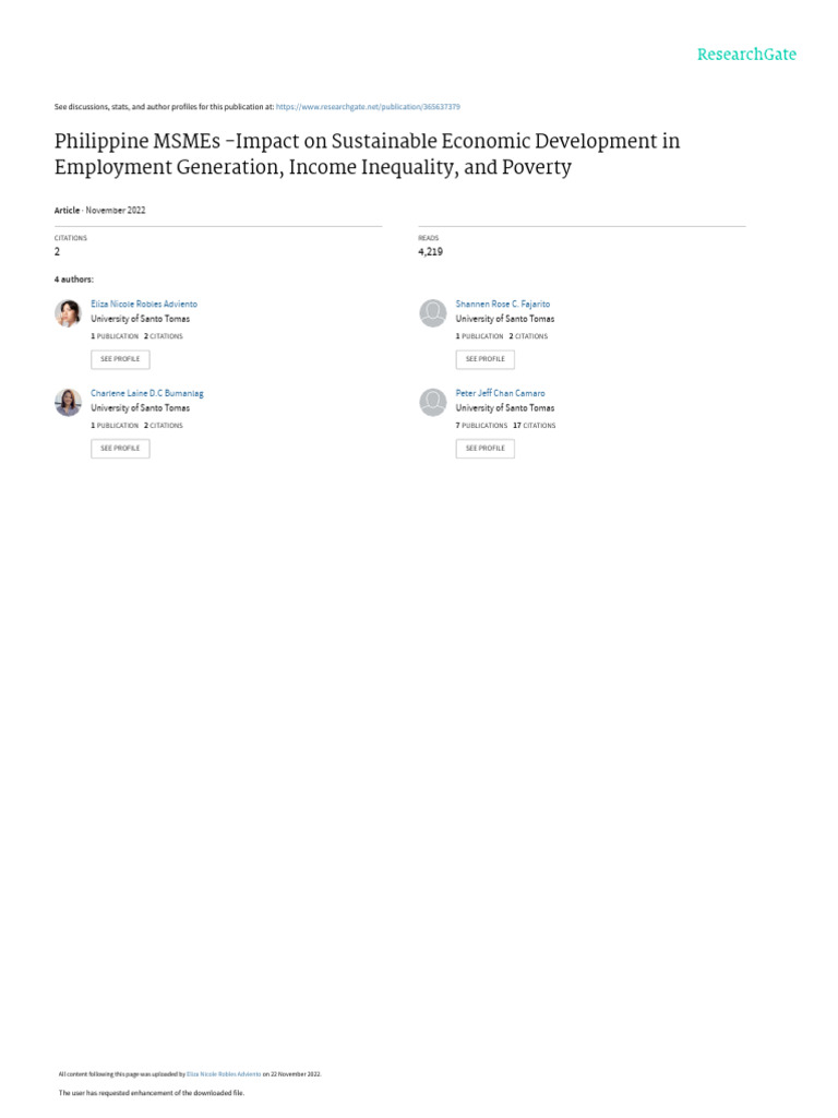 MSME Impact On Philippine Economy | PDF | Regression Analysis ...