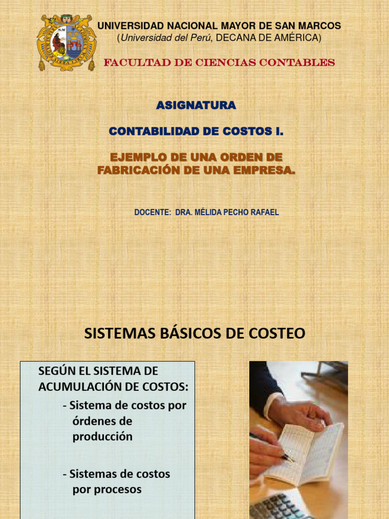 Sesion 13. Caso Practico - Sistema de Costos Por Ordenes | PDF | Contabilidad | Costo