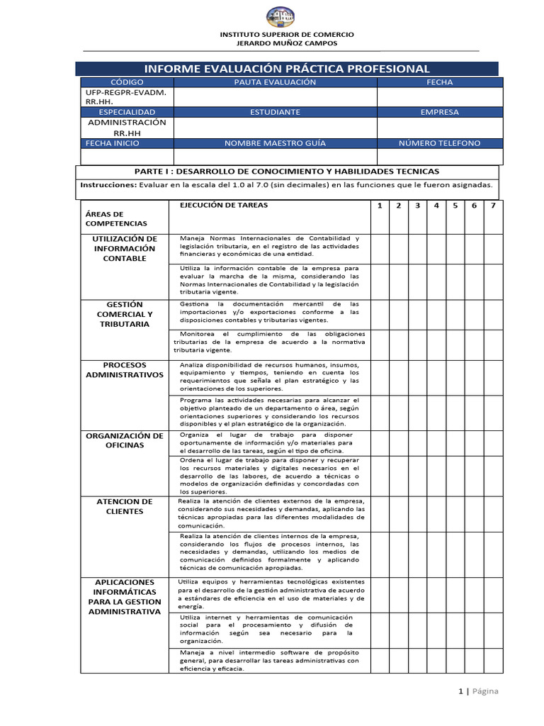 Informe Final Evaluacion - Adm - RRHH | PDF | Contabilidad | Derecho laboral