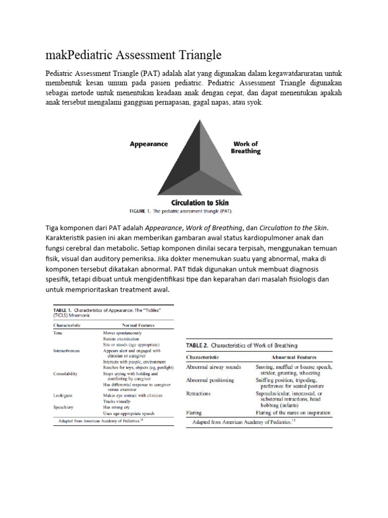 Pediatric Assessment Triangle | PDF