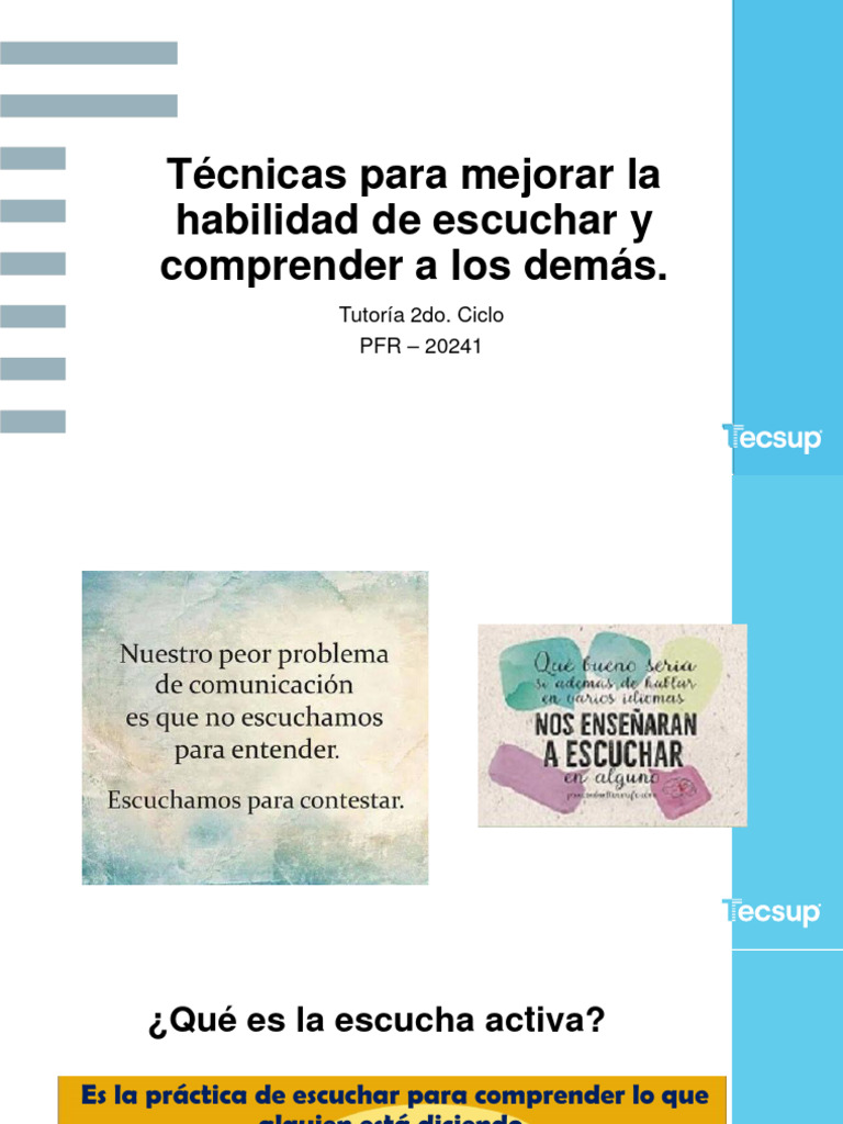 Mejora tu Escucha Activa Efectivamente | PDF | Cognición | Ciencias del ...