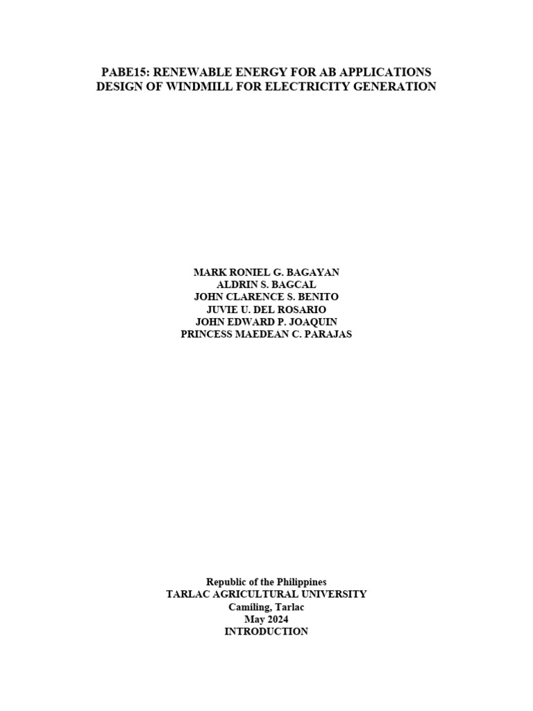 WINDMILL | PDF | Wind Power | Renewable Energy