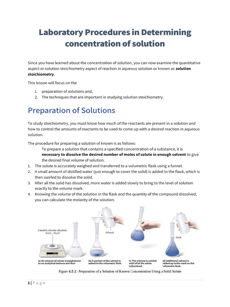 Solution Stoichiometry Guide | PDF | Titration | Chemistry