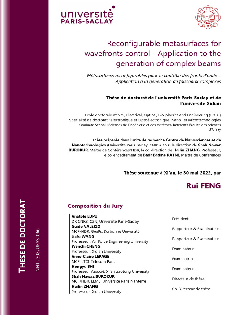 FENG 2022 Archivage | PDF | Waves | Electrodynamics