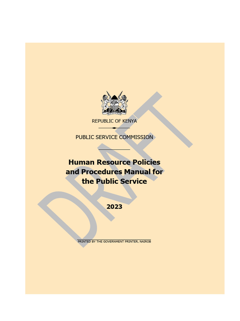 Draft HR Policies and Procedures Manual Finaldraft Stakeholder22 | PDF ...