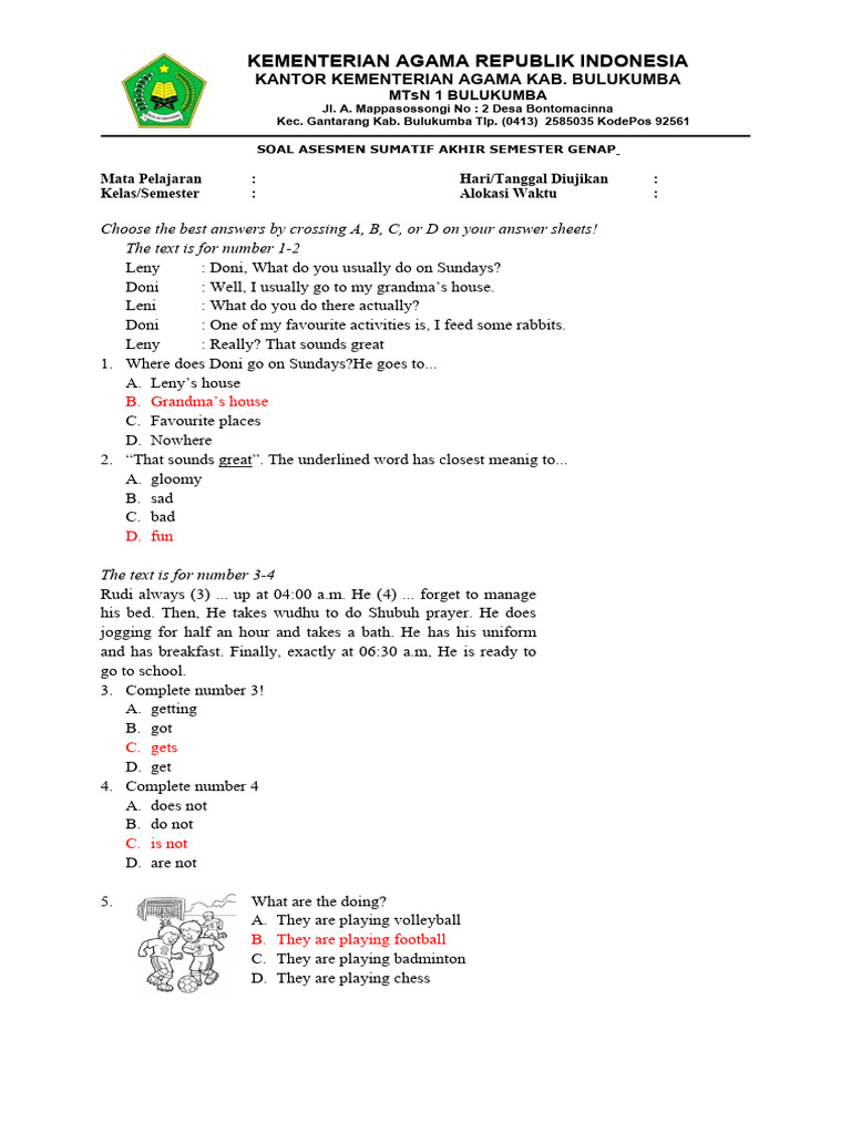 Soal Bahasa Inggris Kelas Viii 2023 2024 | PDF
