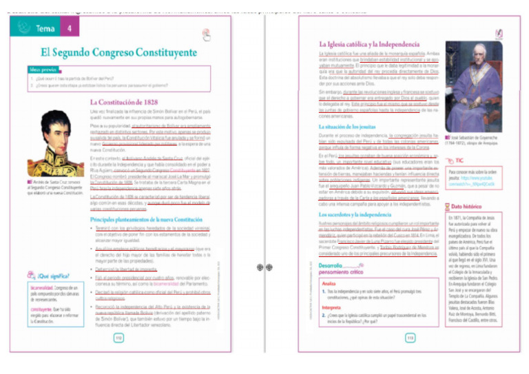 Semana 20 - CCSS - 3° Sec. - Tema 17 - El Segundo Congreso Constituyente - Ideas principales ...