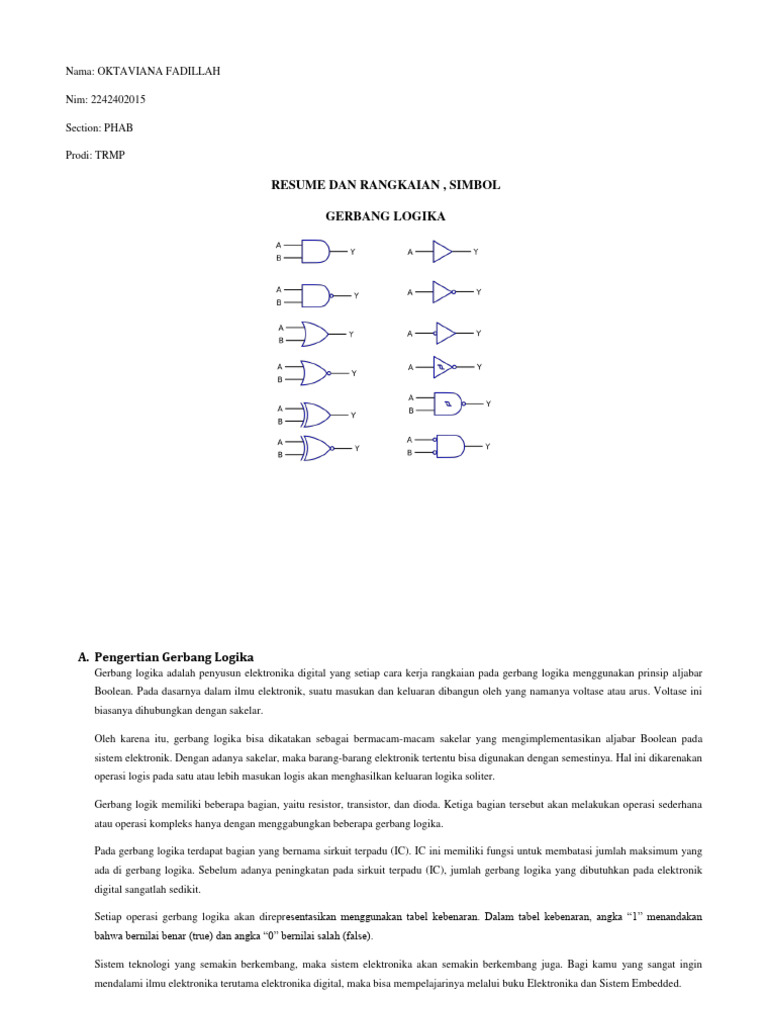 Tugas Gerbang Logika Fadillah | PDF