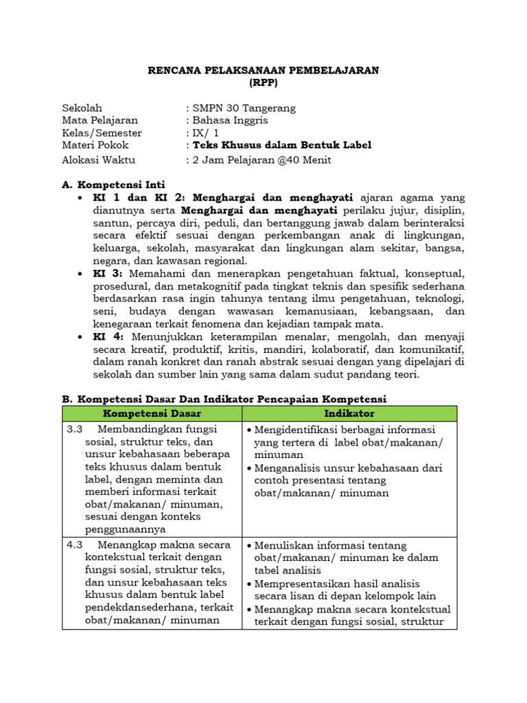 RPP Label | PDF
