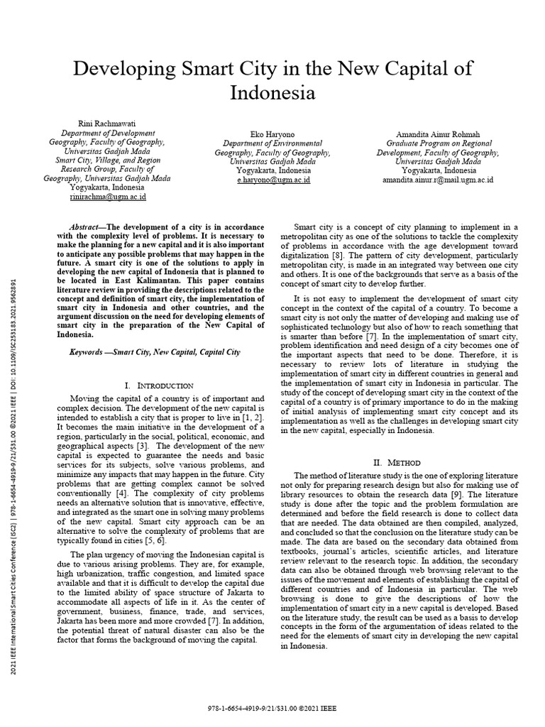Smart City Plans for Indonesia's Capital | PDF | Information And ...