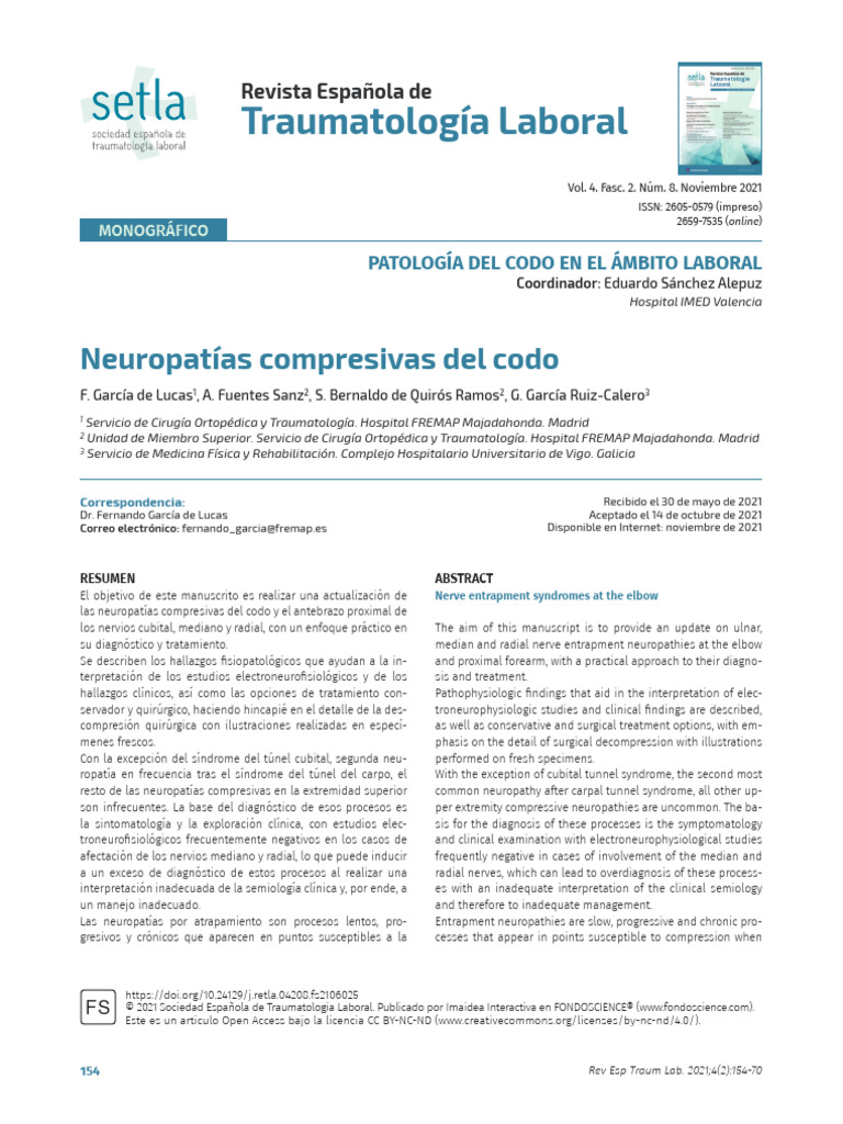 Articulo 6 neuropatias-compresivas-codo | PDF | Síndrome del túnel carpiano | Nervio