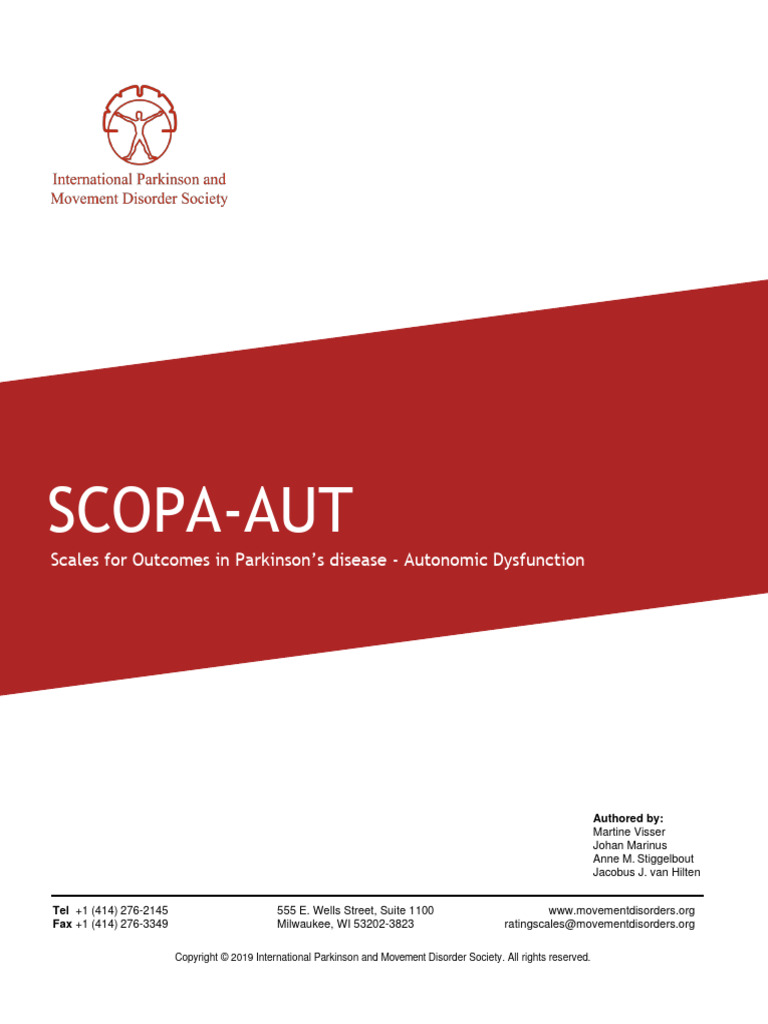 SCOPA AUT Original | PDF | Parkinson's Disease | Constipation