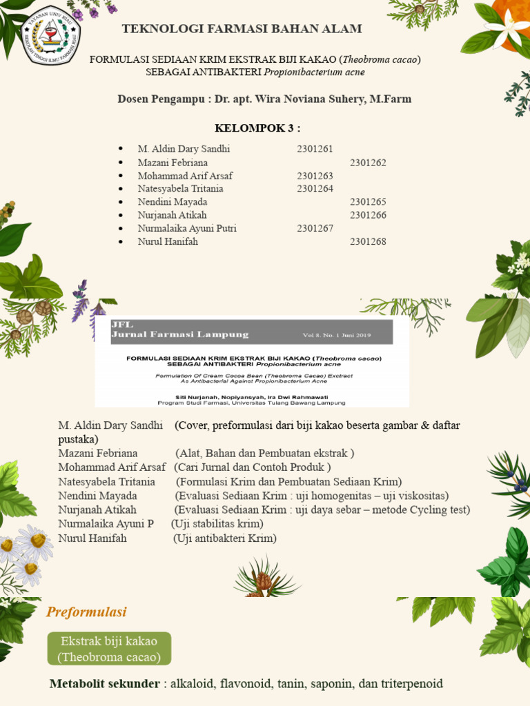 Tfba - Preformulasi Dan Formulasi Krim | PDF