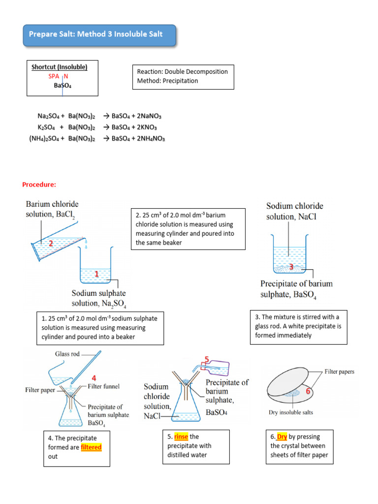 insoluble salt | PDF | Sodium Chloride | Precipitation (Chemistry)