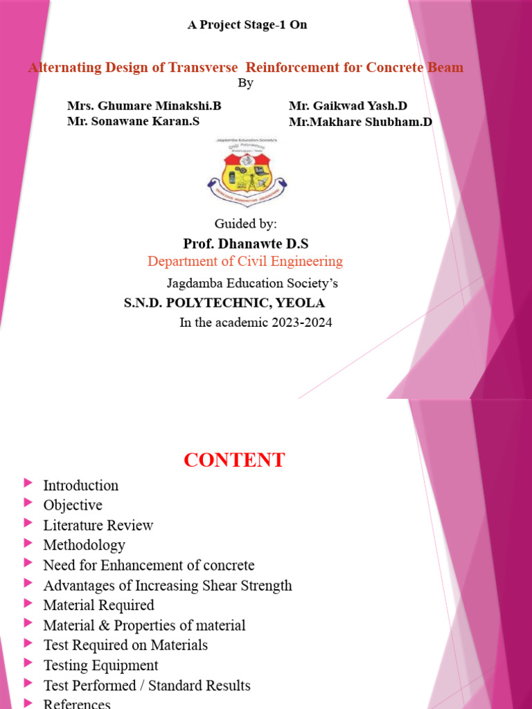 Alternating Design of Transverse Reinforcement With New Design For Concrete Beam Final | PDF ...