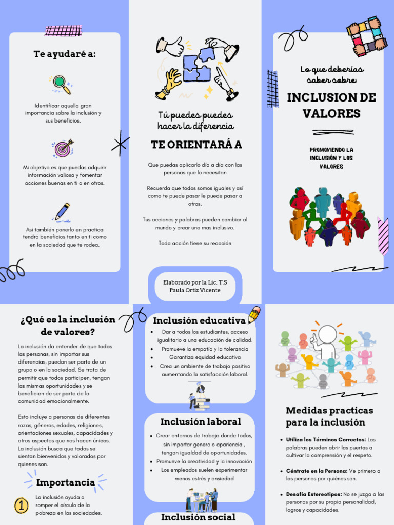 Triptico Inclusion de Valores | Descargar gratis PDF | Inclusión ...