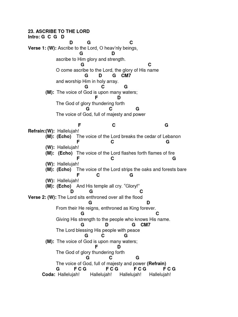 Ascribe to the Lord: Worship Song | PDF
