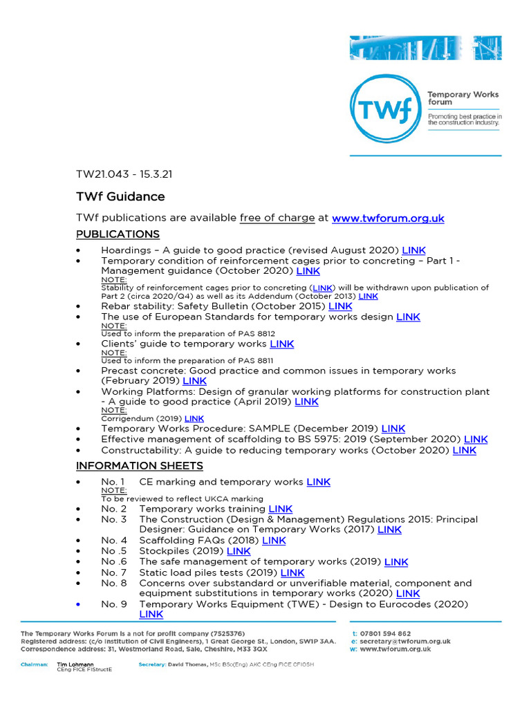 Temporary Works Guidance and Resources | PDF | Temporary Work | Engineering