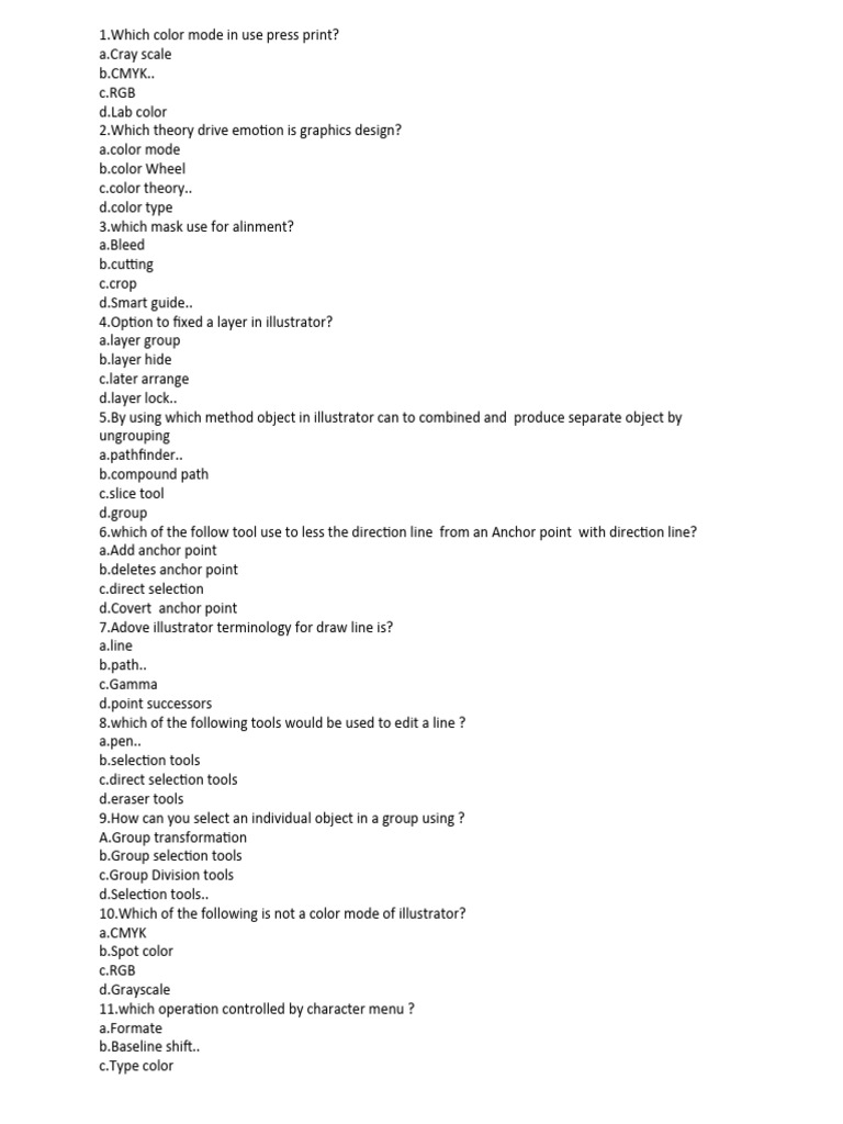 Graphics Question-1 | PDF | Adobe Illustrator | Adobe Photoshop