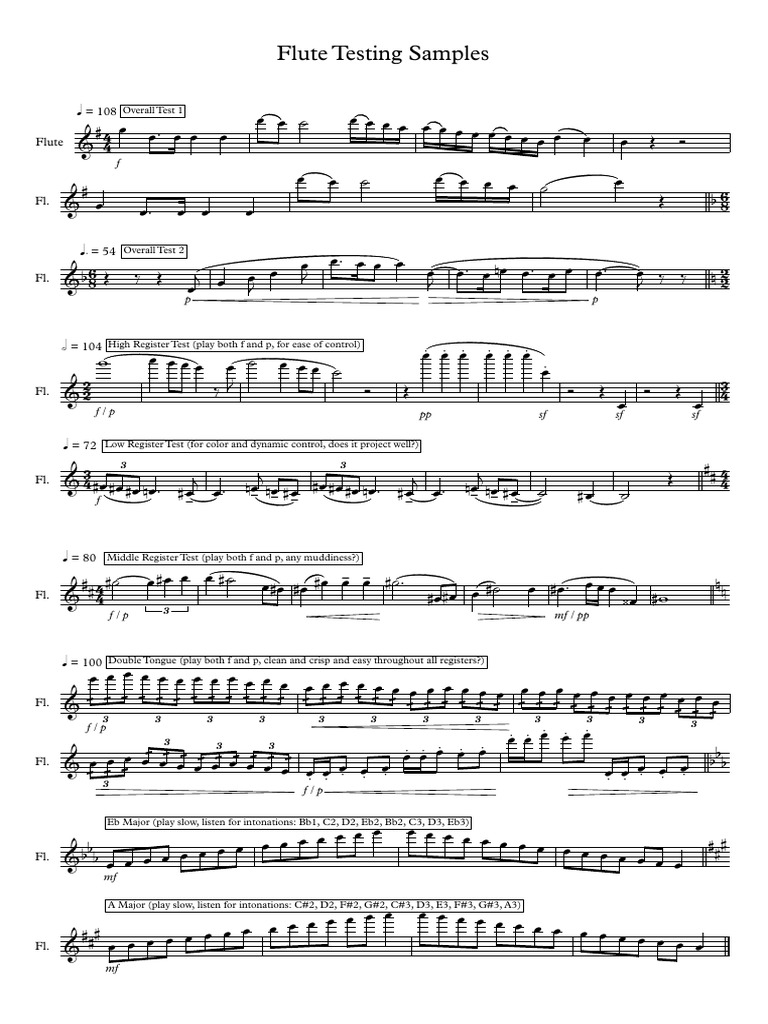 Flute Testing Samples | PDF