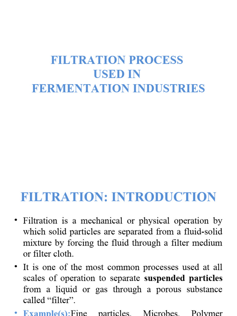 Filtration in Fermentation Industry | Download Free PDF | Filtration ...