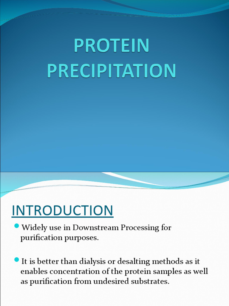 Protein Precipitation1 | PDF | Precipitation (Chemistry) | Physical ...