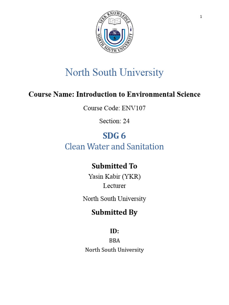 ENV107 Report | PDF | Drinking Water | Water Scarcity