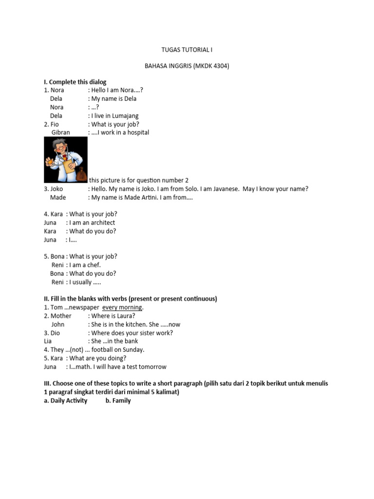 English Tutorial Assignment Guide | PDF | Career & Growth