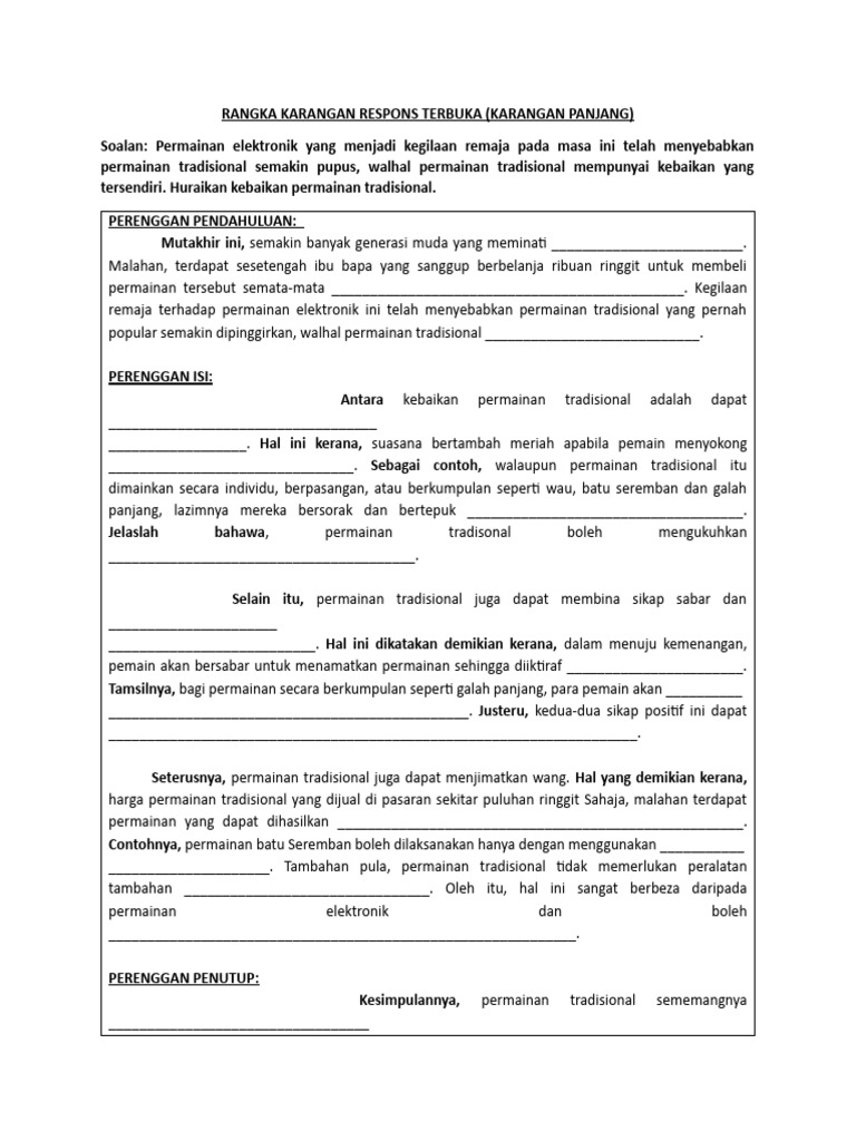 Kebaikan Permainan Tradisional | PDF