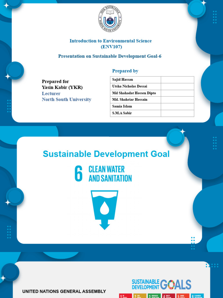 Env107 Sdg6 Presentation | Download Free PDF | Sanitation | Water