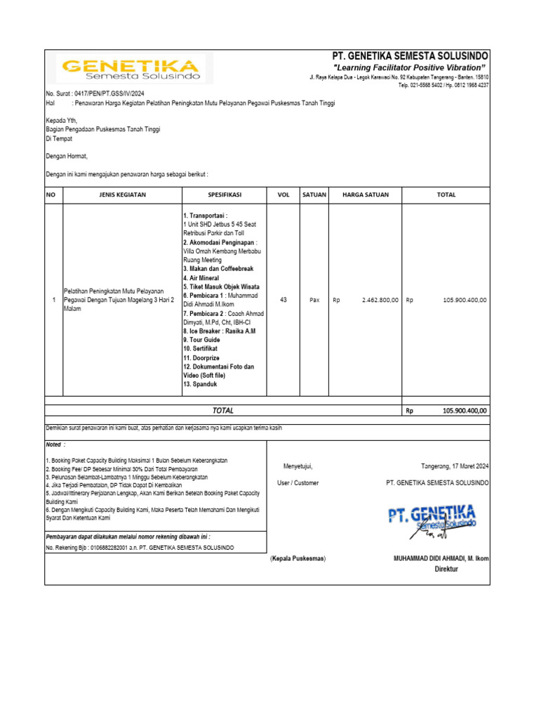 RAB Capacity Building PKM Tanah Tinggi - Magelang | PDF