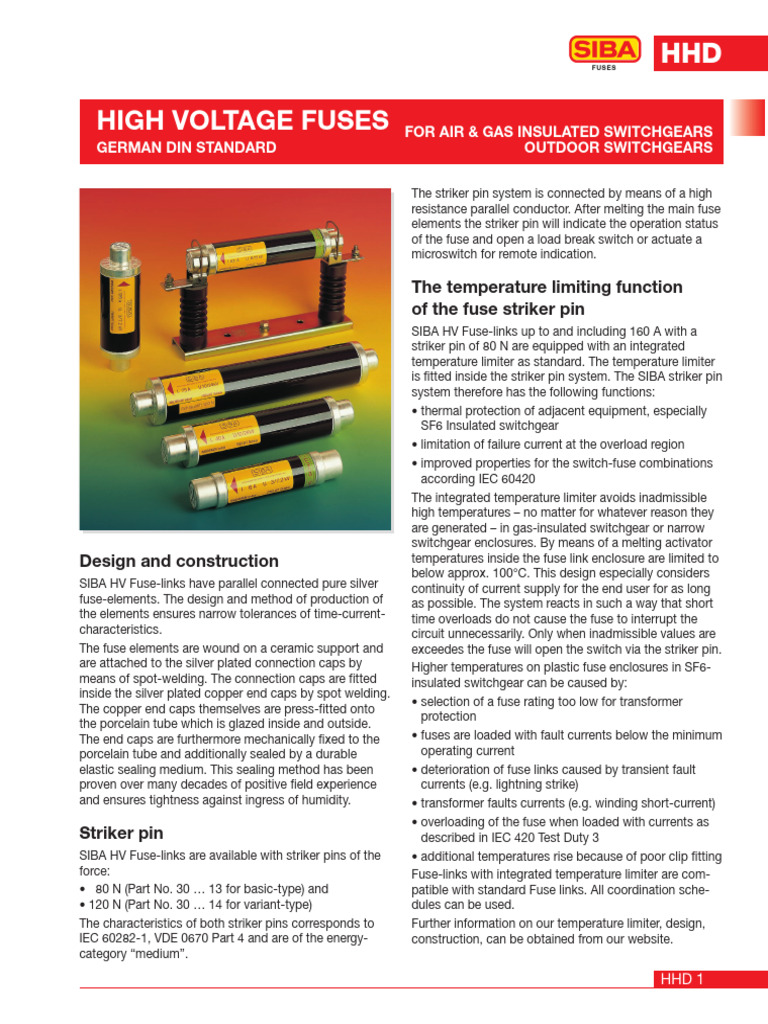 HHD High Voltage Fuses: The Temperature Limiting Function of The Fuse ...