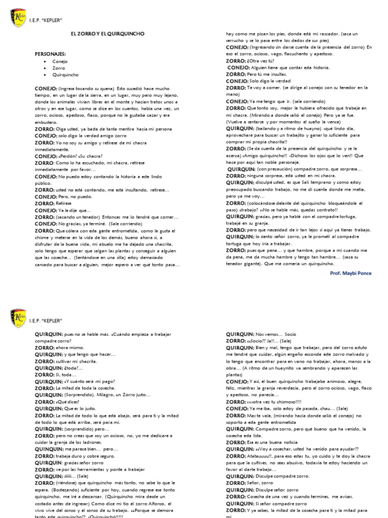 El Zorro y El Quirquincho | PDF