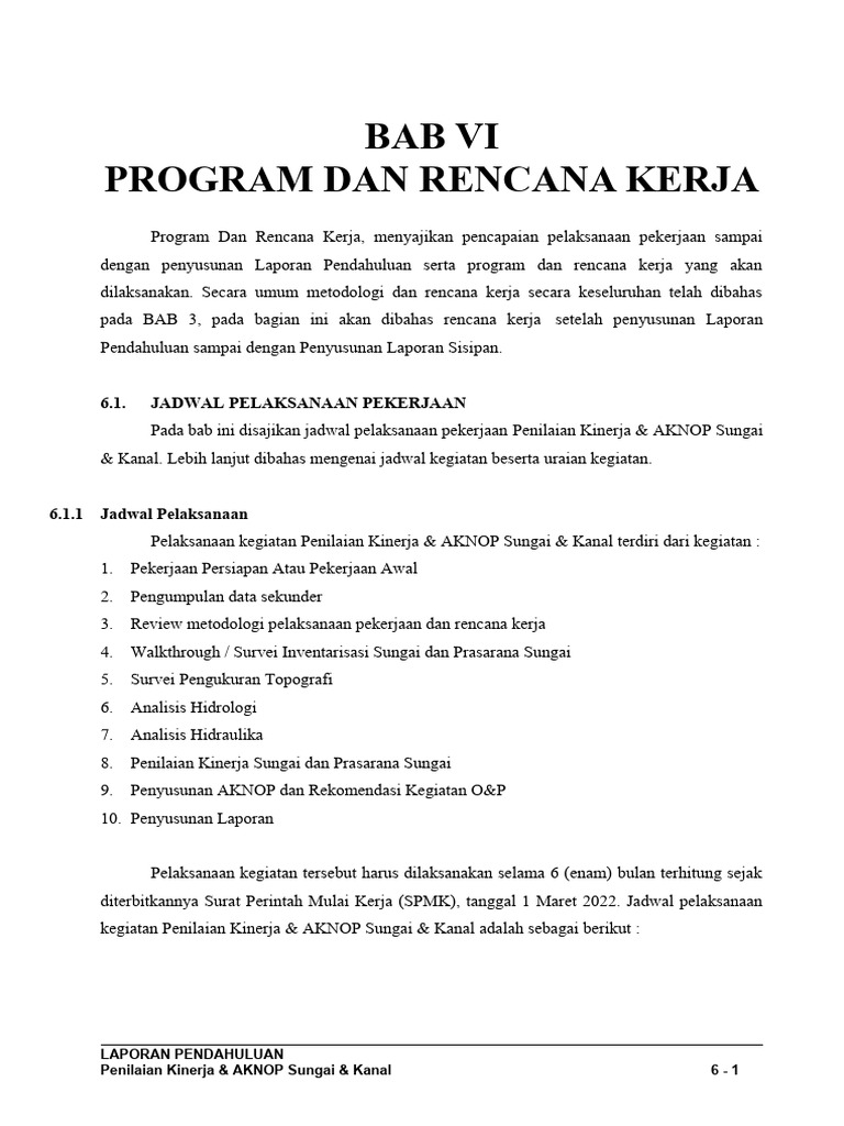 8 Bab 6 Program Dan Rencana Kerja | PDF