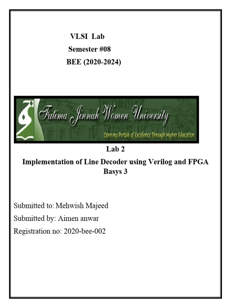 Vsli Lab 2 | PDF | Hardware Description Language | Field Programmable Gate Array
