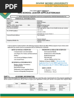 Dwu Non School Leaver Application Form | PDF | Science | Mathematics