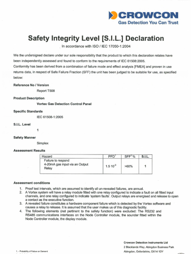 SIL Declaration Vortex | PDF