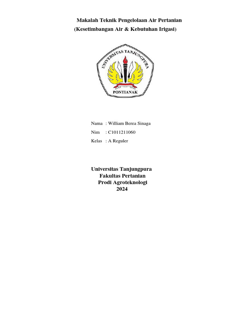Teknik Pengelolaan Air Pertanian | PDF
