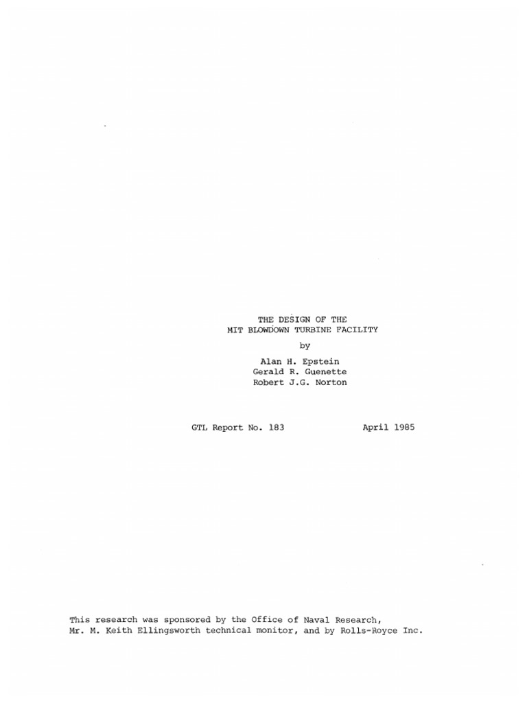 1985 MIT Paper | PDF | Turbine | Gases