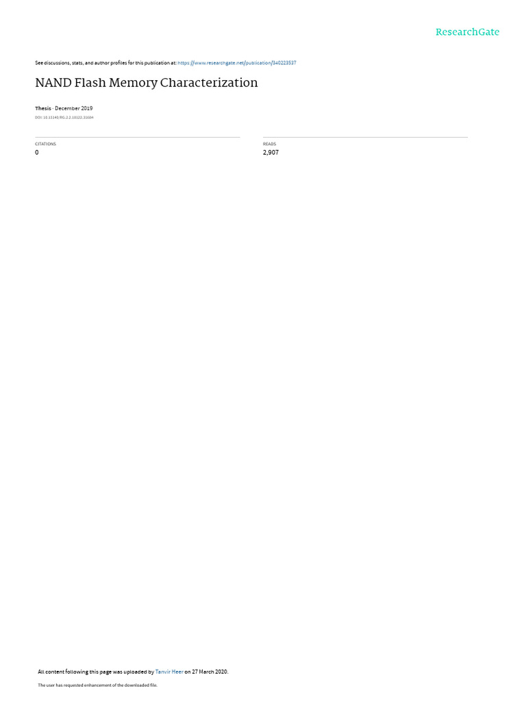 Nand Memory Characterization | Download Free PDF | Flash Memory | Input/Output