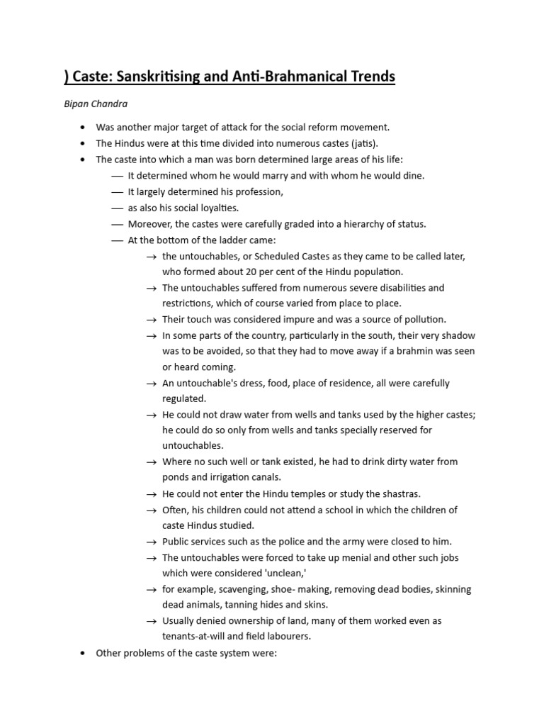 Caste and Sanskritization | PDF | Dalit | Caste